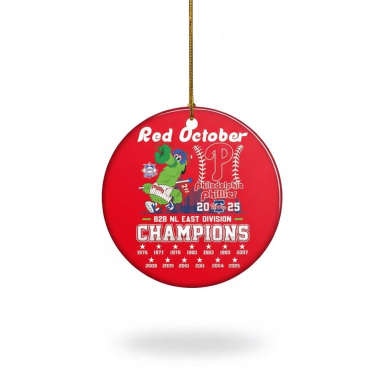 2025 Phillies B2B NL East Division Champions Christmas Ornament