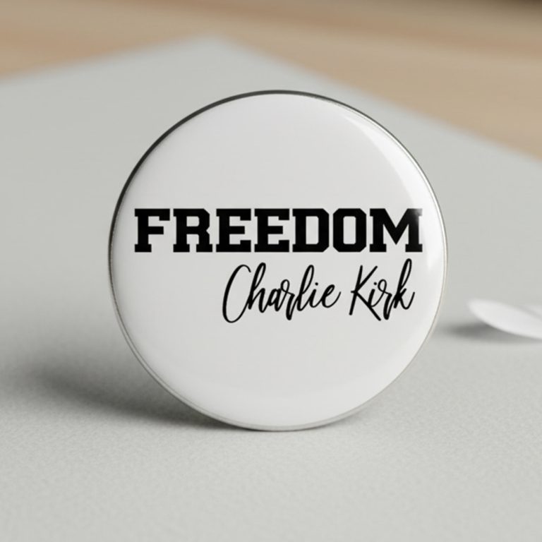 Charlie Kirk Freedom Button Pin
