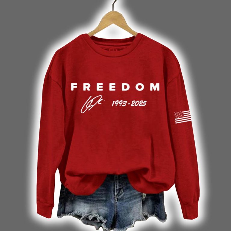 Red Freedom Charlie Kirk Signature 1993-2025 USA Flag Sweatshirt