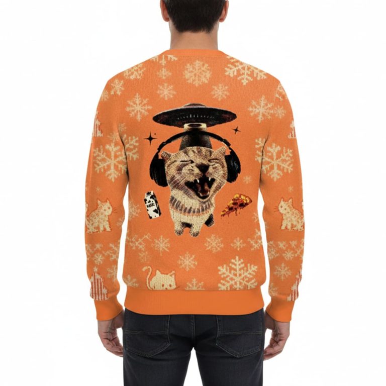 Alien Cat Meme Ugly Christmas Sweater