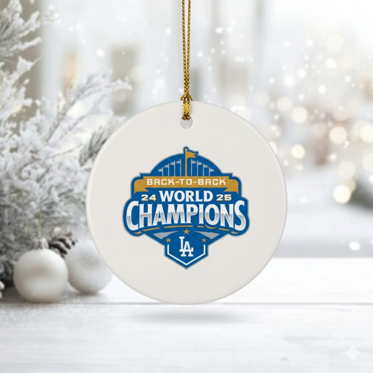 Dodgers Back To Back World Series 2025 Champions Ceramic Christmas Ornament