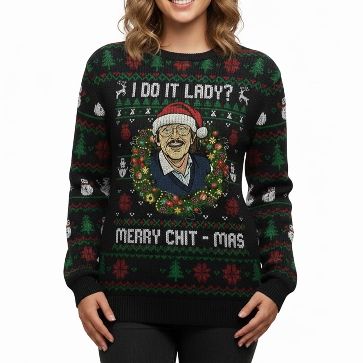 Jay Renshaw Do It Lady Merry Chit – mas Ugly Christmas Sweater