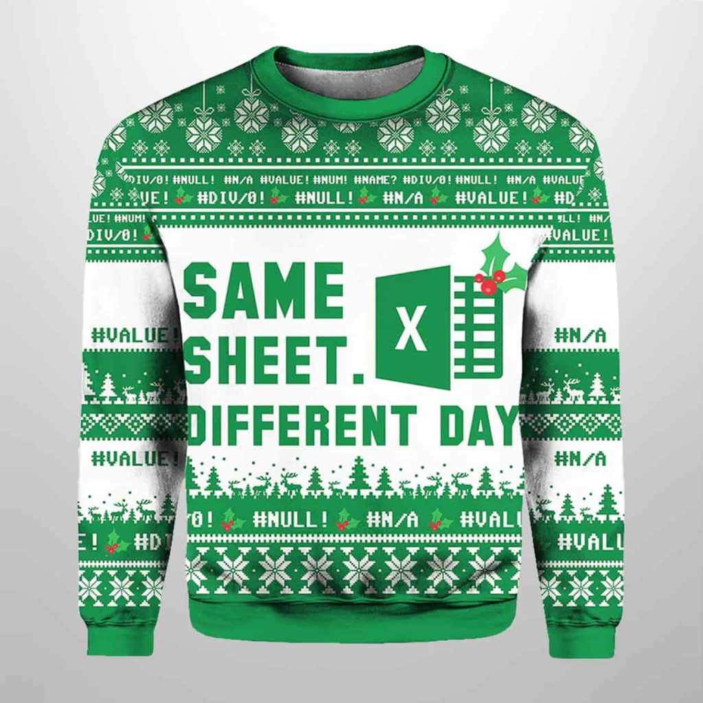 Excel Same Sheet Different Day Ugly Christmas Sweater