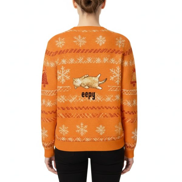 Silly Sleepy Cat Meme Ugly Christmas Cardigan