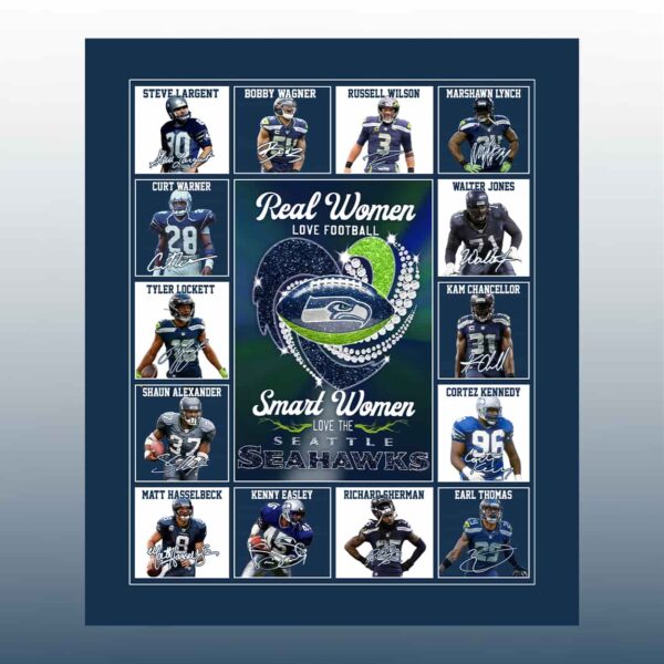Real Women Love Football Smart Women Love The Seahawks Blanket