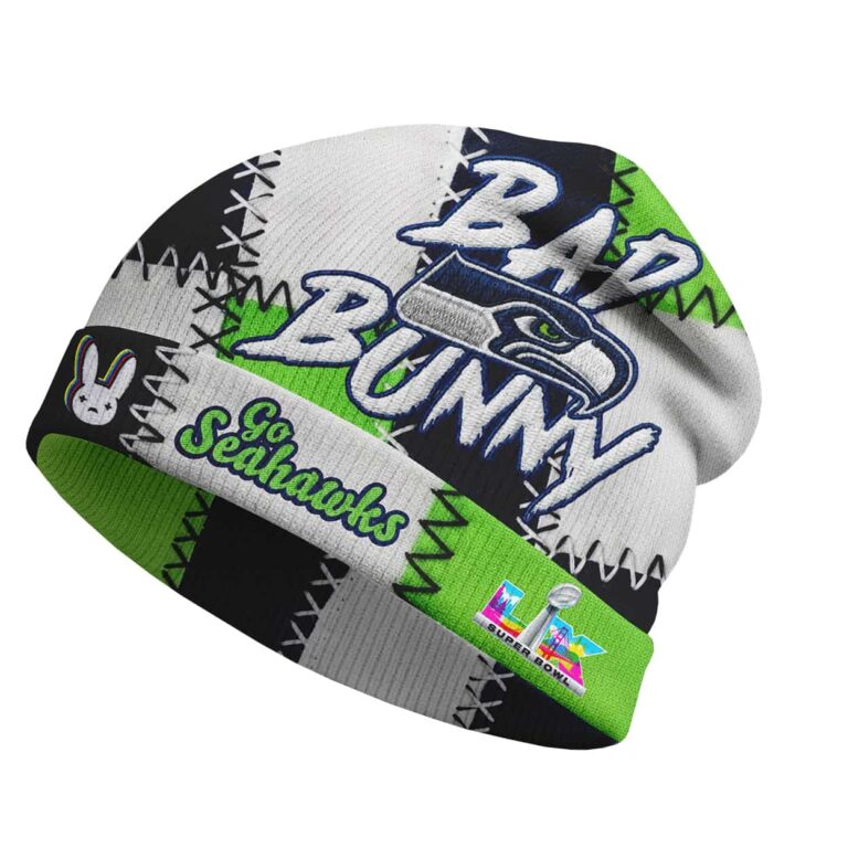 Seahawks Bad Bunny 2026 SB LX Beanie Hat