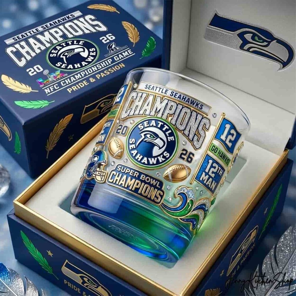 2026 Seahawks SB LX Champions Whiskey Glass