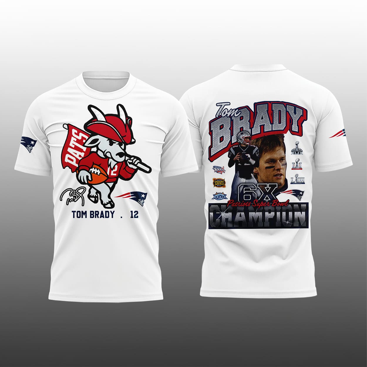 Patriots Tom Brady 6X SB LX Champions 2026 Shirt