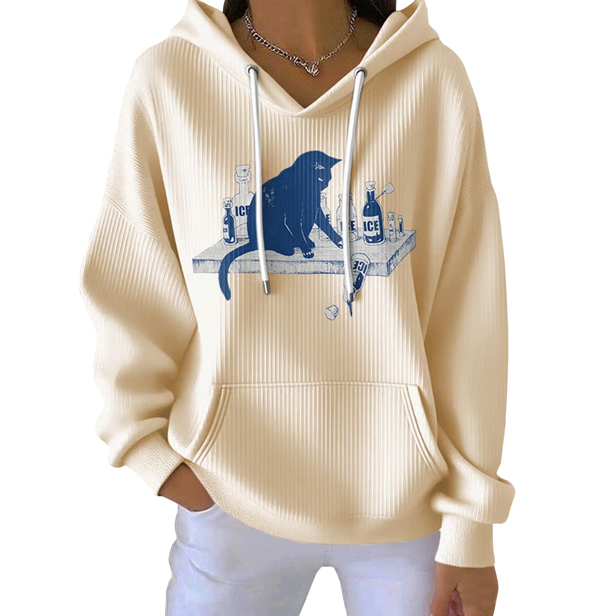 Resist Cat Anti ICE Pit Striped Hoodie
