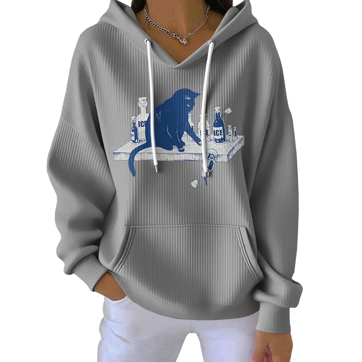 Resist Cat Anti ICE Pit Striped Hoodie