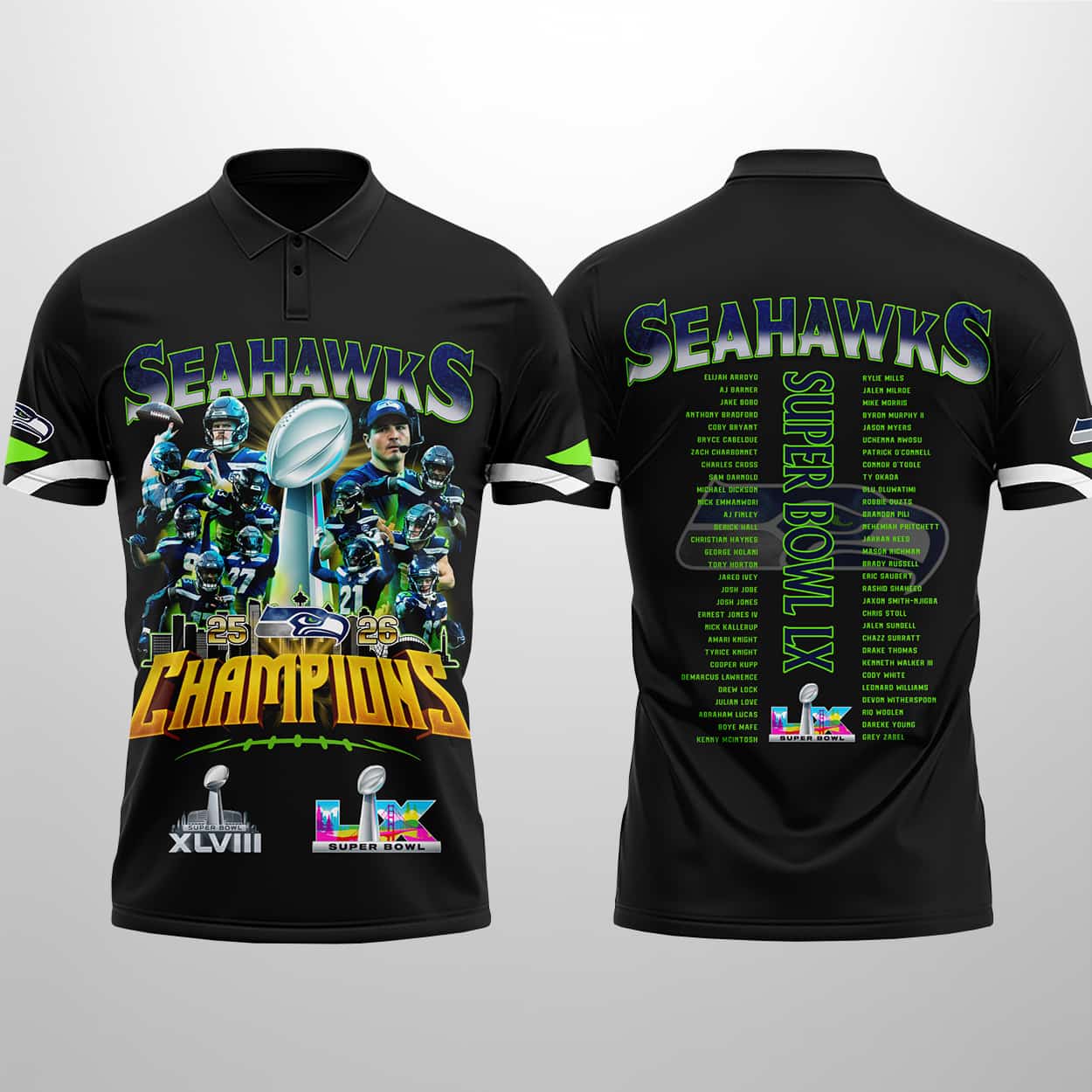 Seahawks 25-26 SB LX Champions Polo Shirt