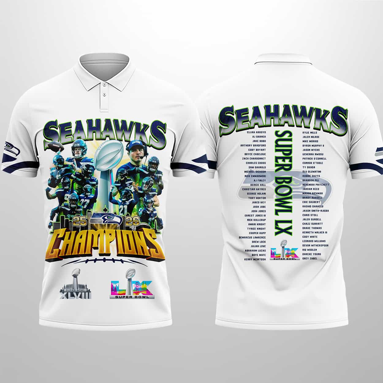 Seahawks 25-26 SB LX Champions Polo Shirt