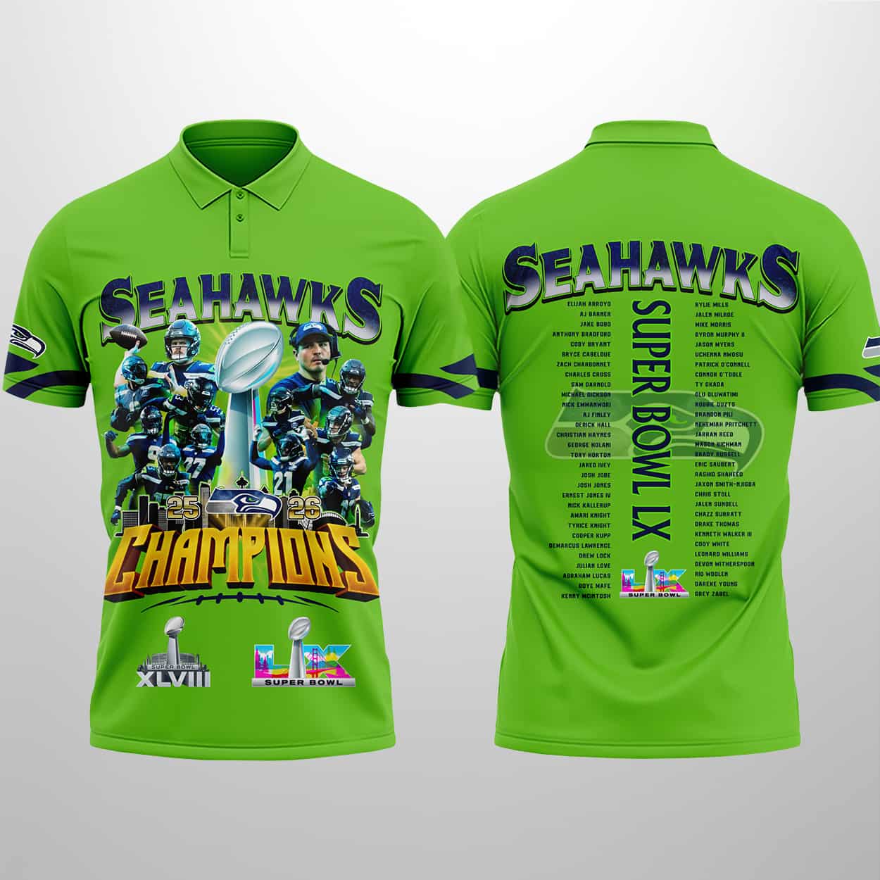 Seahawks 25-26 SB LX Champions Polo Shirt